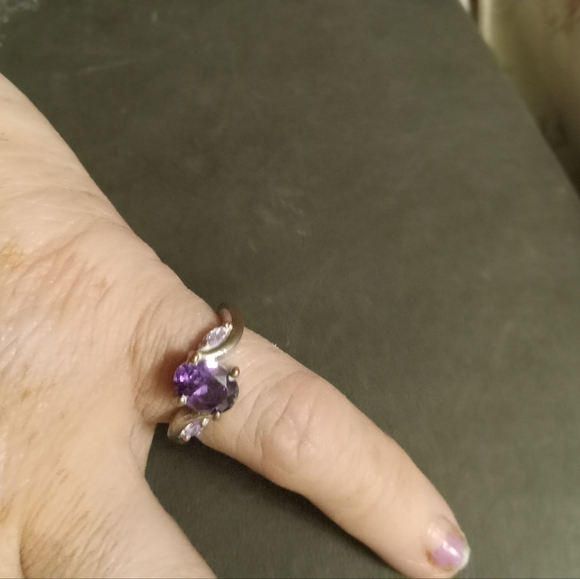 unbranded | Jewelry | Amethyst Stone Set In Sterling Silver Over Copper ...